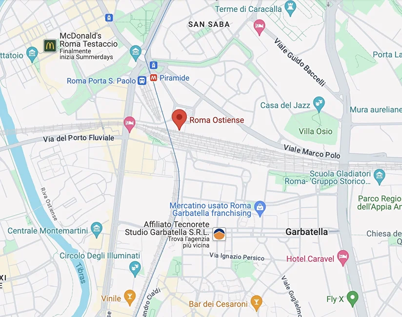 Map Via Ostiense Rome Italy Taxi Stations In Rome: Interactive Map Of