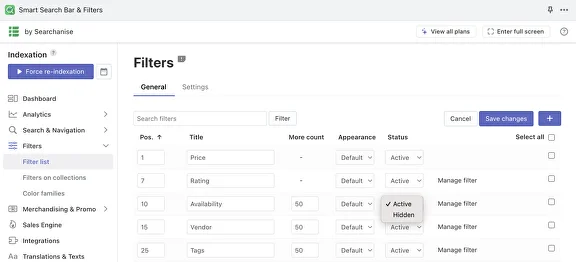 search filter design patterns