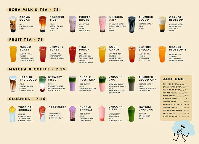 bubble tea flavors